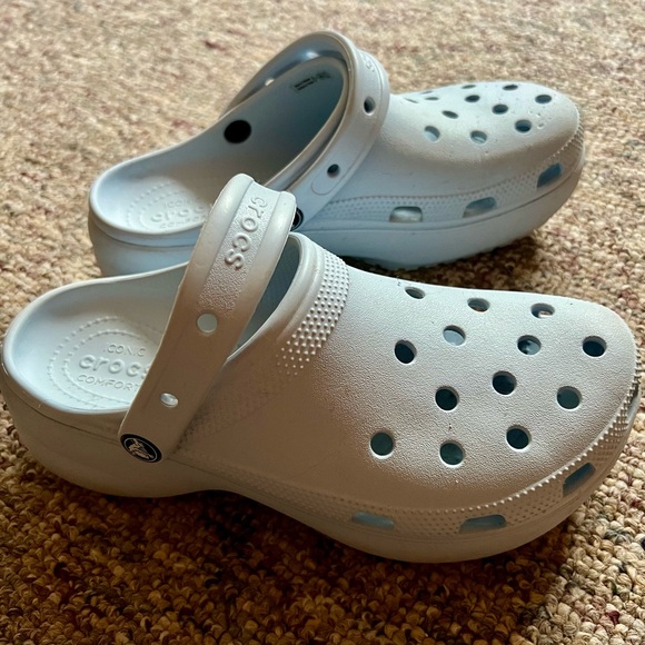 CROCS | Shoes | Crocs Slipon Baby Blue Platforms | Poshmark